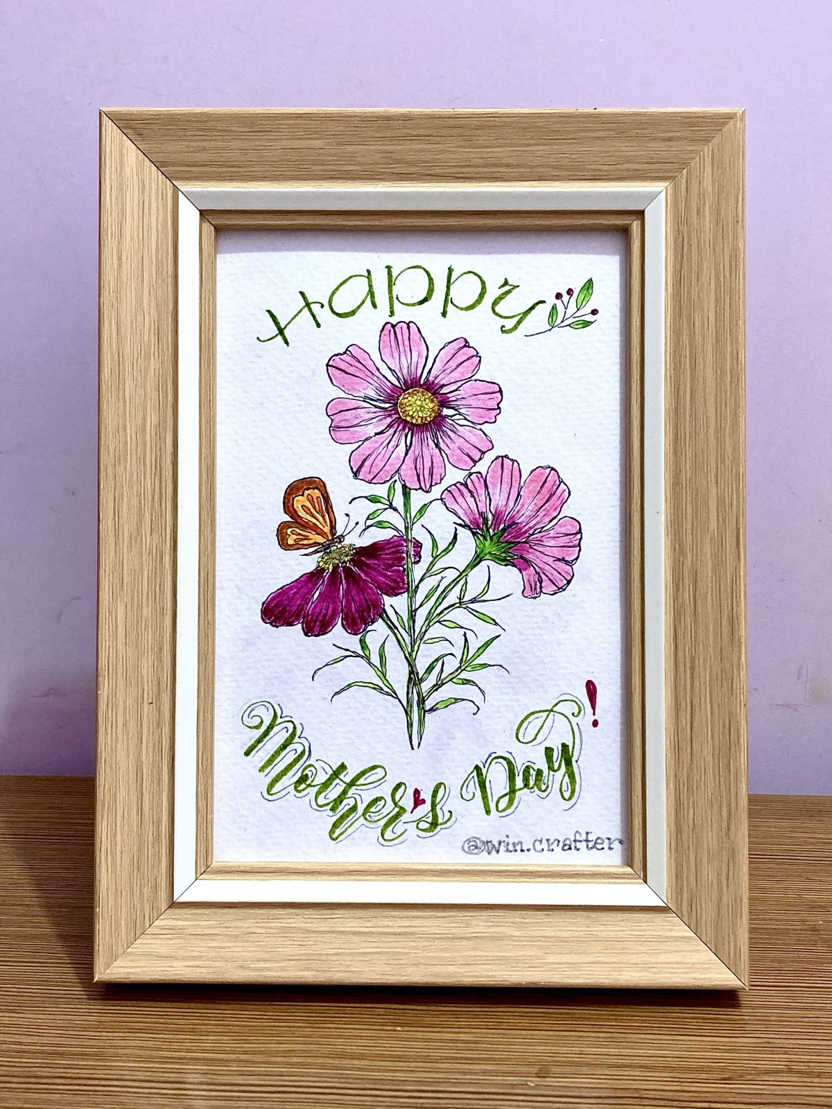 手繪：祝賀母親節畫作 (一) 波斯菊 | win.crafter | HKESE